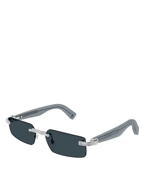 CARTIER Rectangle Sunglasses, 55mm - Silver