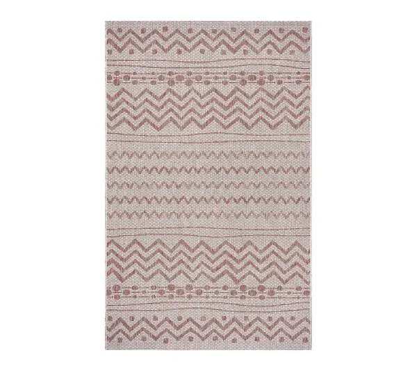 OX BAY TRADING CO. Ox Bay Bohemian Beige/red Tribal Outdoor Area R Ug, 7'9' X 9'9 - One-color