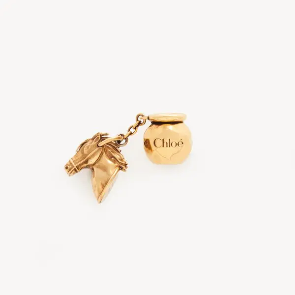 Chloé Sphere Horse Dice Charm - Gold Color