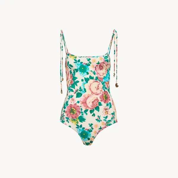 Chloé Knotted-strap One-piece Swimsuit - Seedpearl Beige