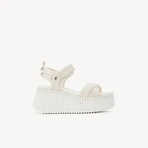 Chloé Nama Wedge Sandal - White