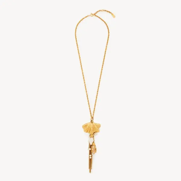 Chloé Shells Pendant Necklace - Vintage Gold