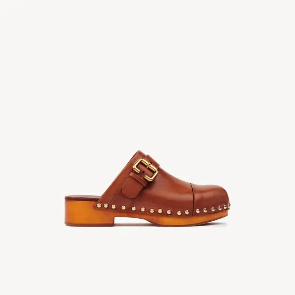 Chloé Jeannette Clogs - Ginger Brown
