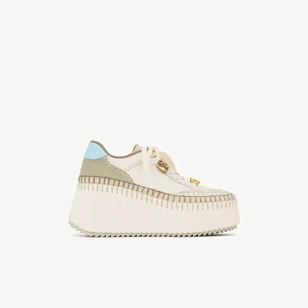 Chloé Nama Wedge Sneakers - Aqua Green