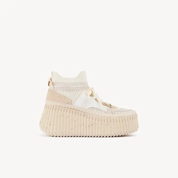 Chloé Nama Wedge Sneakers - Seedpearl Beige
