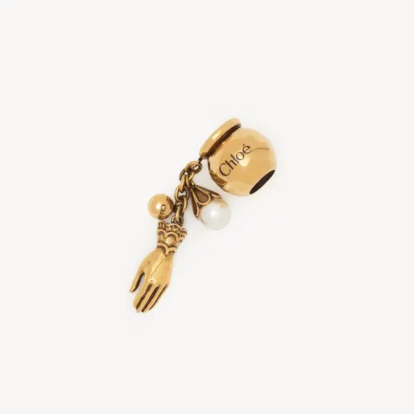 Chloé Sphere Hand & Pearl Dice Charm - Gold Color
