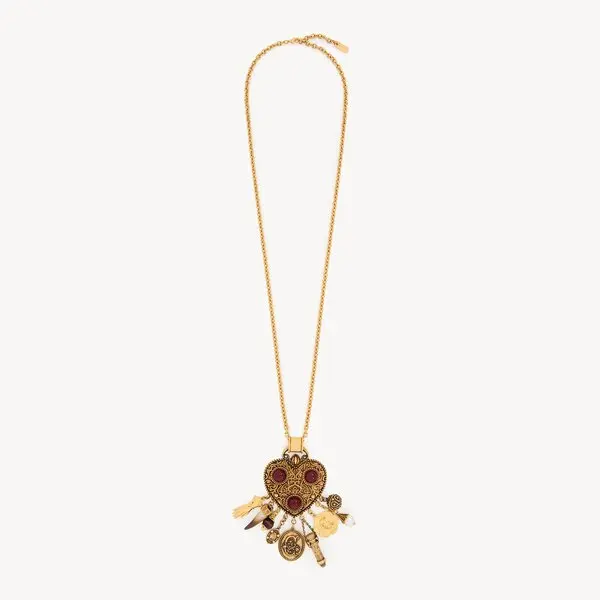 Chloé Heartfull Pendant Necklace - Burgundy