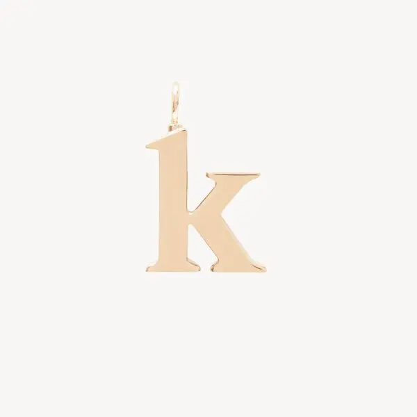 Chloé Alphabet 'k' Charm - Light Gold