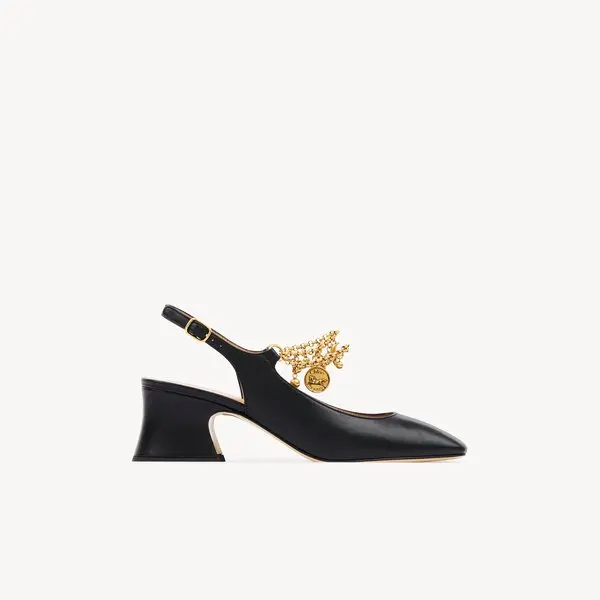 Chloé Charms Slingback Pumps - Black