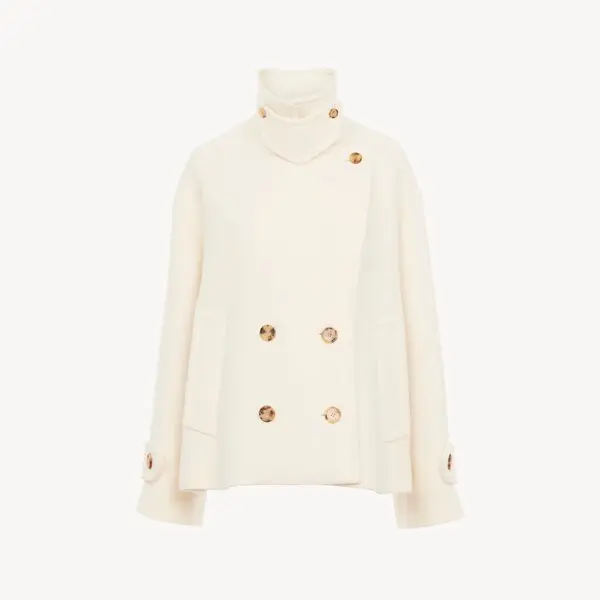 Chloé Oversized Short Coat - Eden White