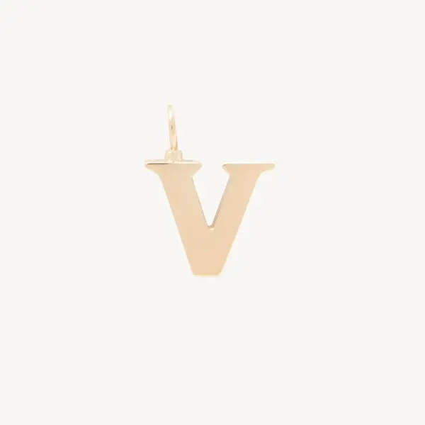 Chloé Alphabet Letter V Charm - Light Gold