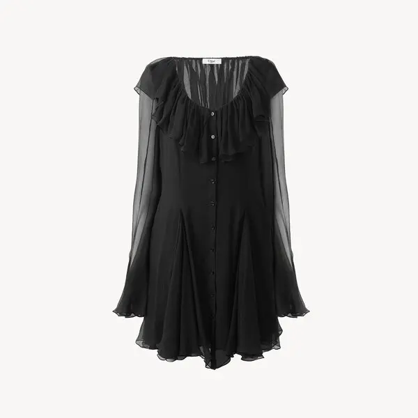 Chloé Flared Mini Dress - Black
