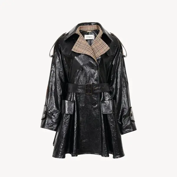 Chloé Double-breasted Coated Short Riding Coat - Black