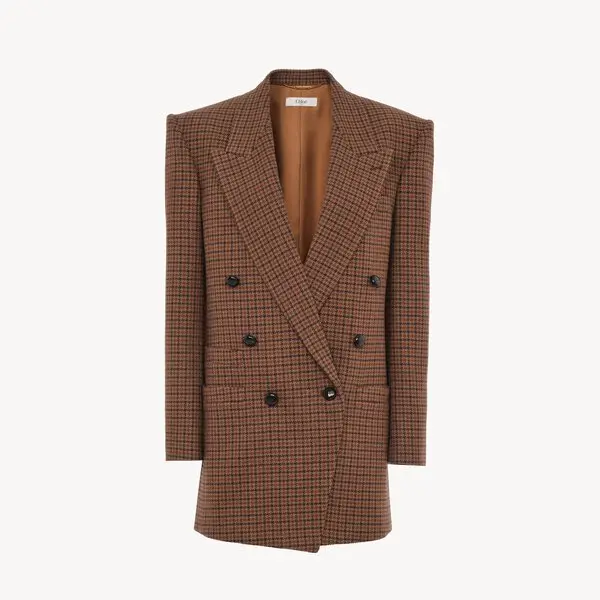 Chloé Houndstooth Wool Jacket