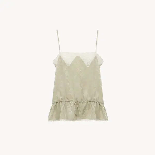 Chloé Drawstring Camisole Top - Clear Green