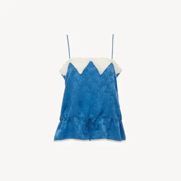 Chloé Drawstring Camisole Top - Deep Water