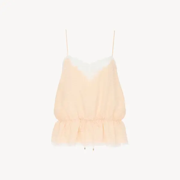 Chloé Drawstring Camisole Top - Delicate Pink