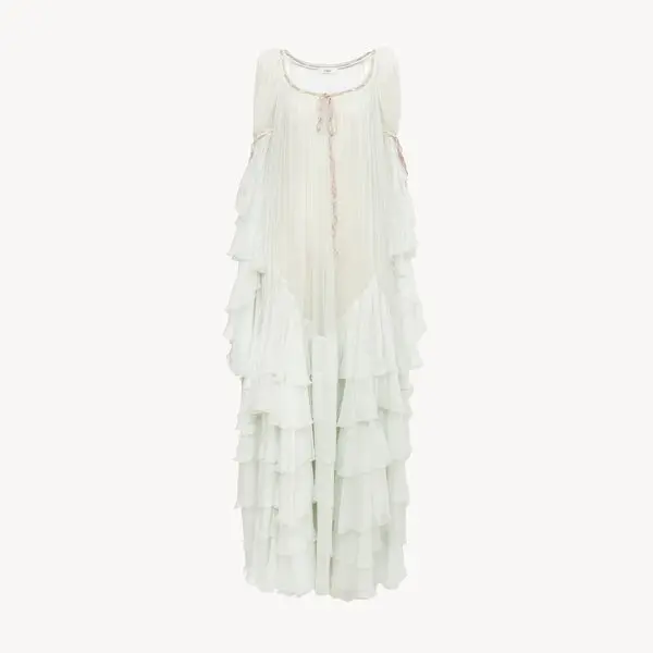 Chloé Oversized Ruffled Long Dress