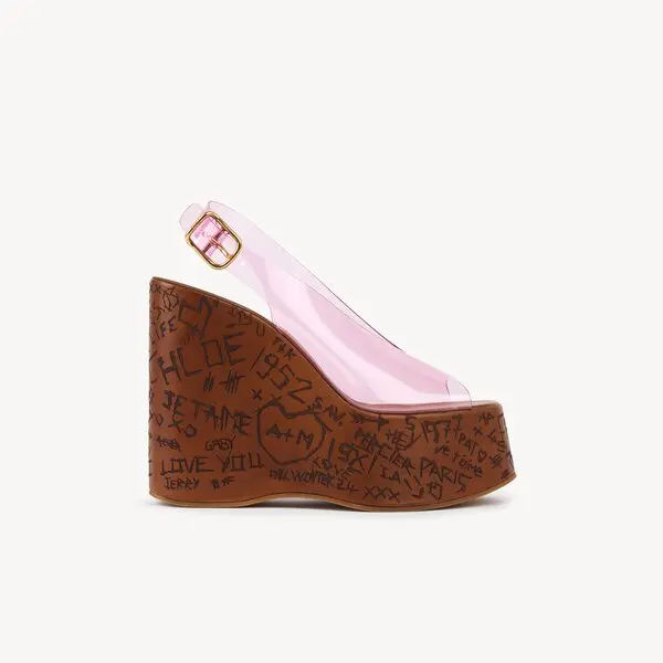 Chloé Maxime Wedge Sandal - Pink Fizz