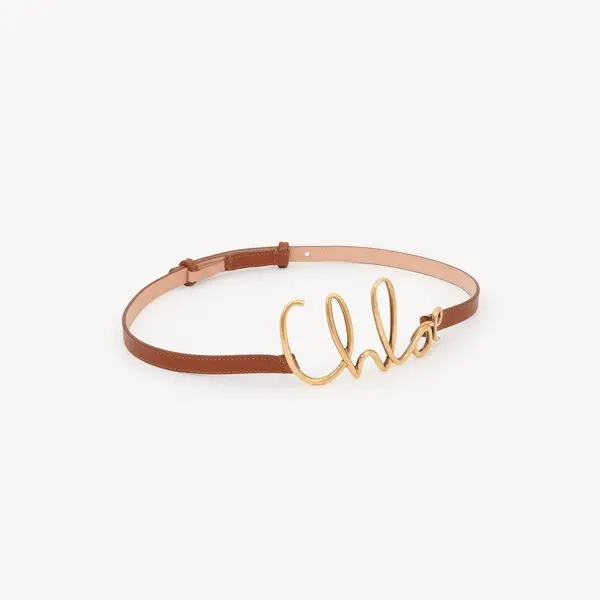 Chloé Iconic Small Belt - Clay Brown