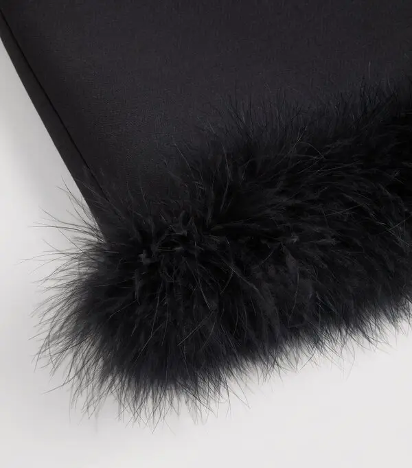 Valentino Garavani Virgin Wool-silk-feather Midi Skirt - Black