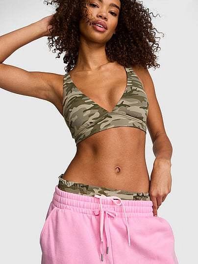 Pink Relay™ Criss-cross Plunge Sports Bra - Print