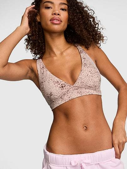Pink Relay™ Criss-cross Plunge Sports Bra - Print