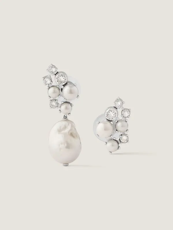 Givenchy Crystal Pearl Asymmetric Earrings - Multicolor