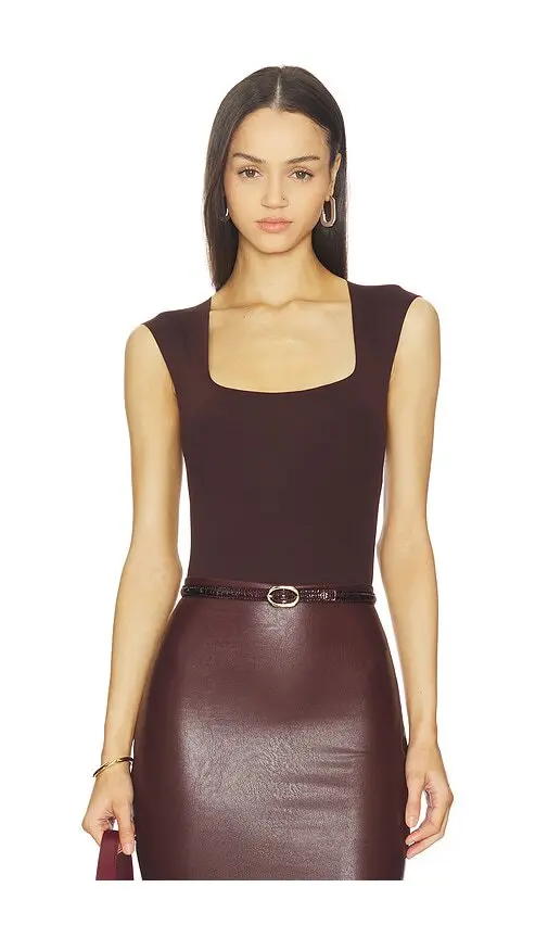 Commando Neoprene Cap Sleeve Bodysuit - Oxblood