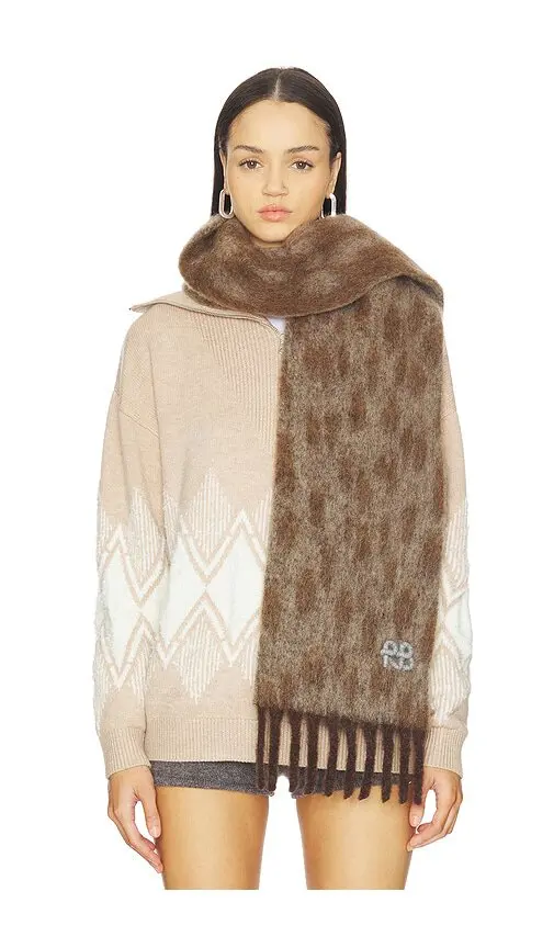 Ruslan Baginskiy Scarf In Brown - Beige & Brown