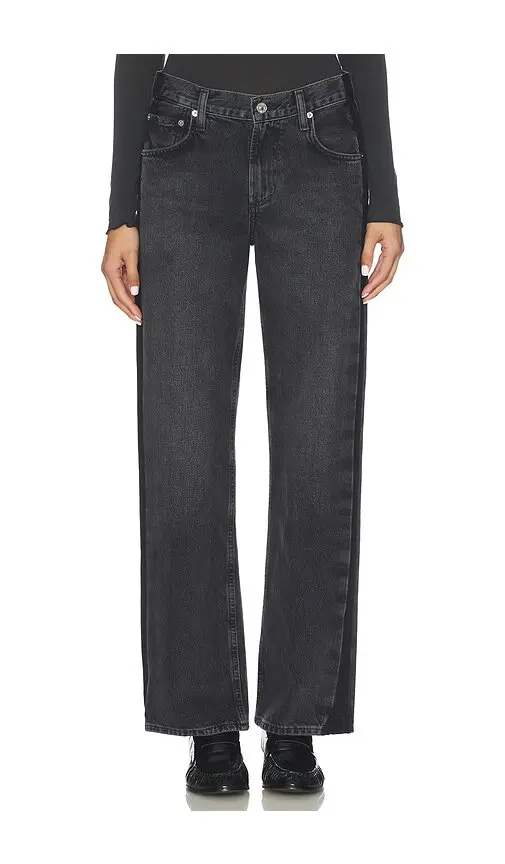 Citizens Of Humanity Low Rise Easy Straight Tuxedo Stripe Jeans - Kuro