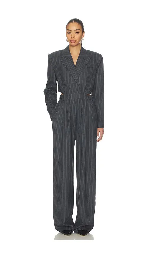 Ronny Kobo Michelle Jumpsuit - Charcoal White