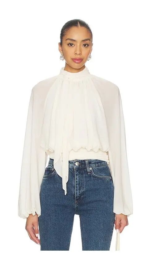 Ronny Kobo Anouk High Neck Pussy-bow Blouse