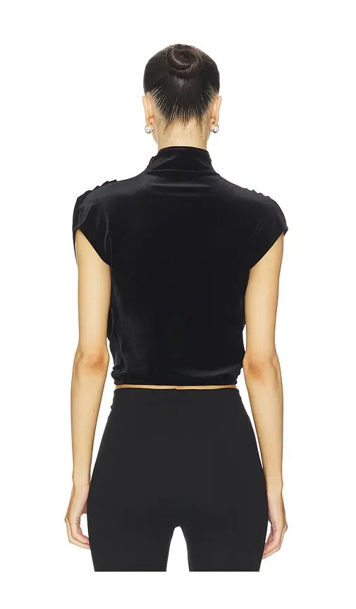 Commando Velvet Draped Mockneck Crop Top