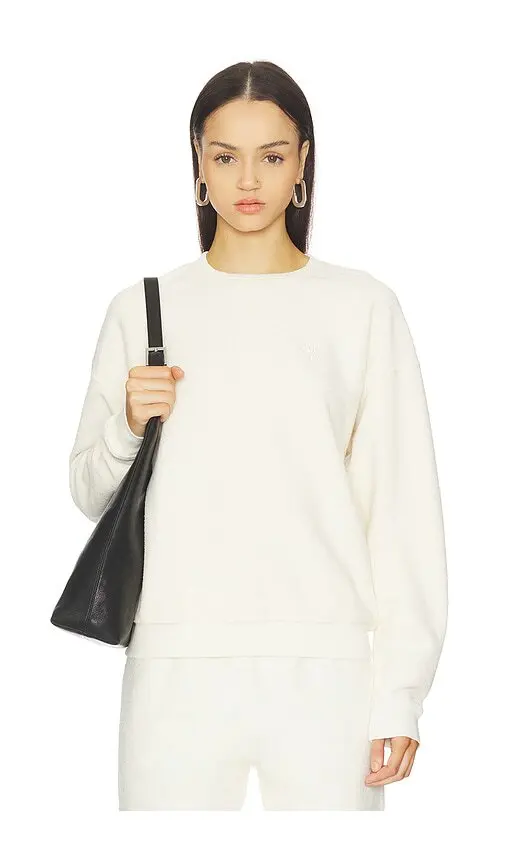 Eterne Classic Reverse French Terry Crew Sweatshirt - Cream