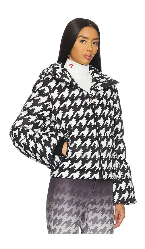 Perfect Moment Polar Flare Ski Jacket Iii - Black & White Houndstooth