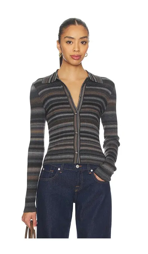 RE/DONE Ribbed Polo Cardi