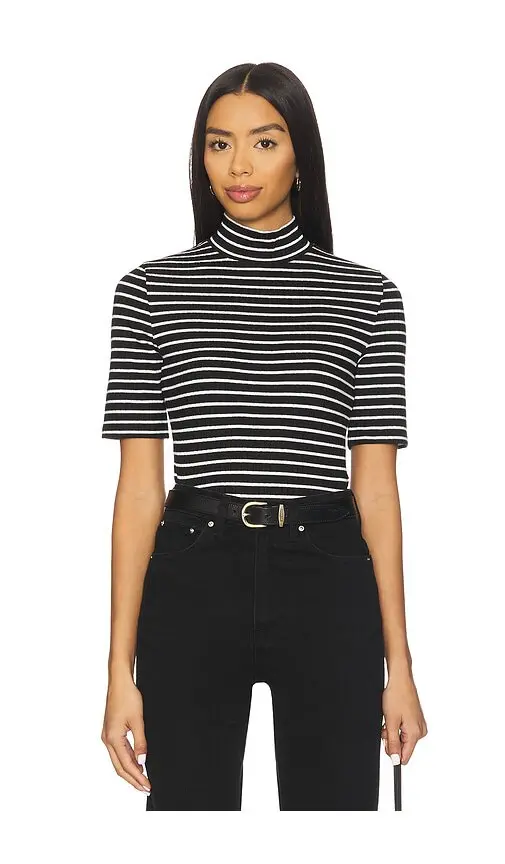 Rag & Bone Knit Stripe Rib Turtleneck Tee