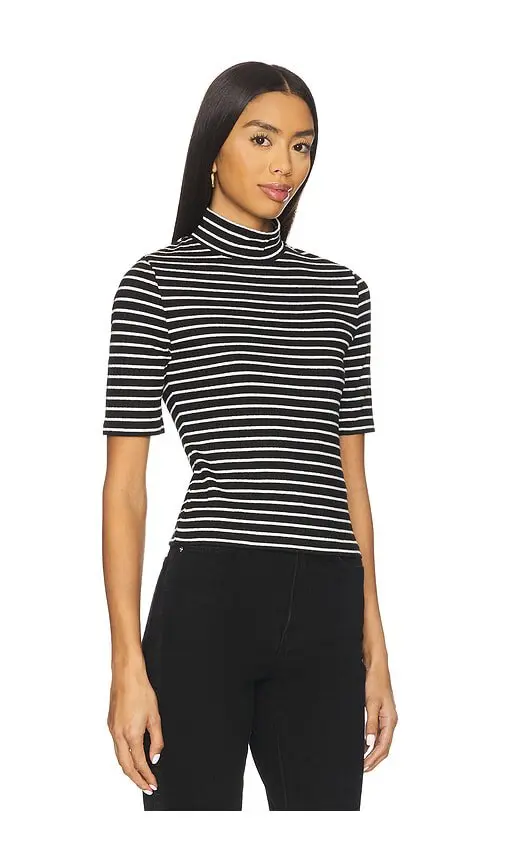 Rag & Bone Knit Stripe Rib Turtleneck Tee