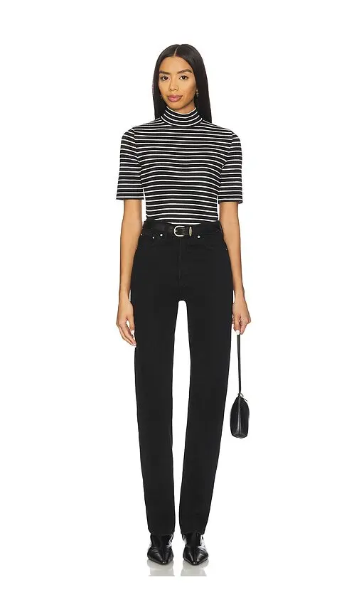Rag & Bone Knit Stripe Rib Turtleneck Tee