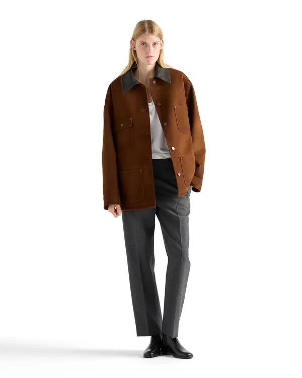 Prada Suede Caban Jacket - Brown