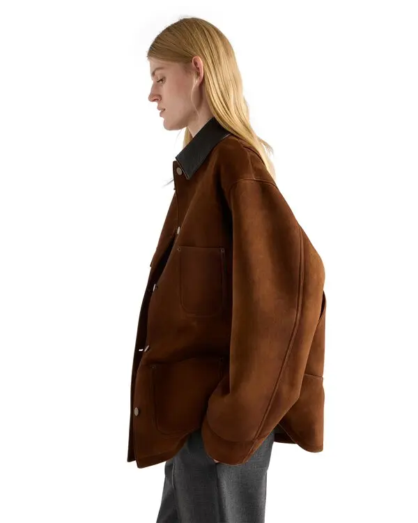 Prada Suede Caban Jacket - Brown