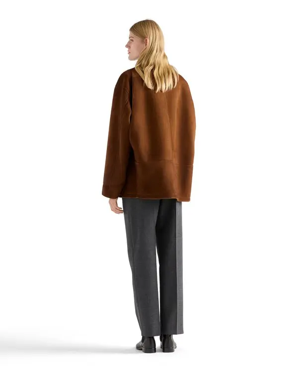 Prada Suede Caban Jacket - Brown