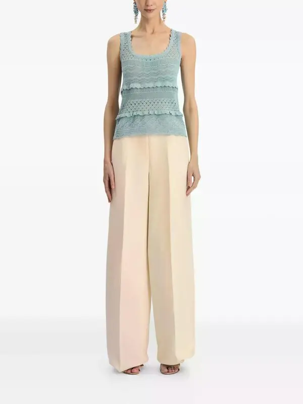 Oscar De La Renta Scallop Tank Top