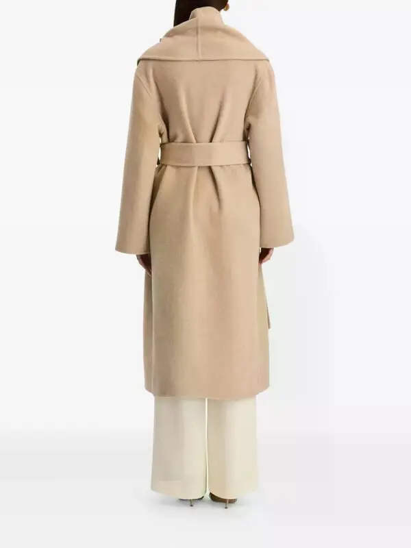 Oscar De La Renta Embroidered Belted Coat
