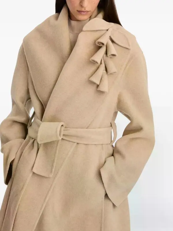 Oscar De La Renta Embroidered Belted Coat