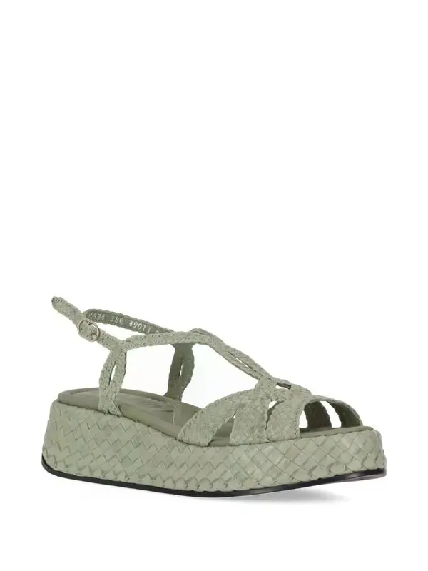 LA ROSE Maui Platform Sandals - Green