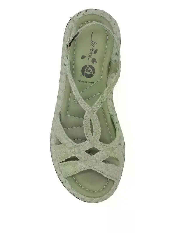 LA ROSE Maui Platform Sandals - Green
