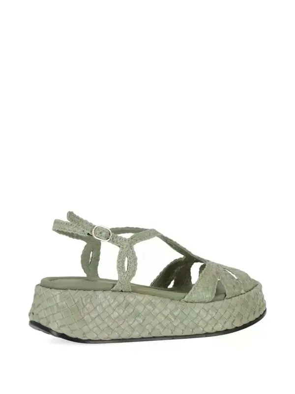 LA ROSE Maui Platform Sandals - Green