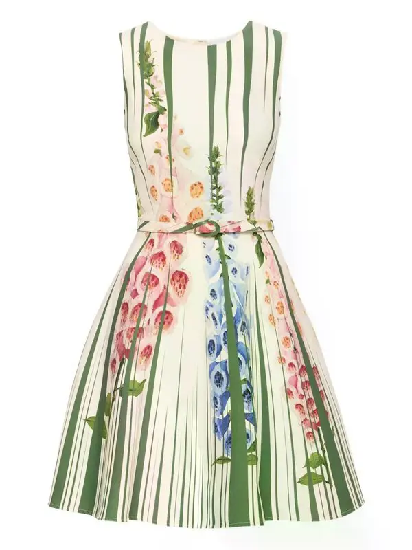 Oscar De La Renta Foxglove Belted Dress - Neutrals